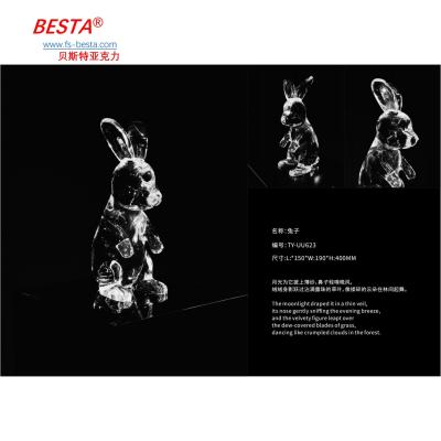 China BESTA Acrylic Art Sculptures - Medium Size Clear Abstract Modern Decor with Handmade Craftsmanship for sale