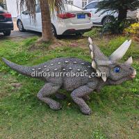 China Realistic Silicone Triceratops Robot Dinosaur with Quadruped Motion System and Multiple Performance Actions for sale