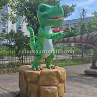 China Band Animatronic Dinosaur Green Life Size Dinosaur For Airport for sale