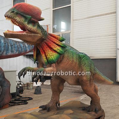 China High Fidelity Silicone & Sponge Dilophosaurus Animatronic Outdoor for sale