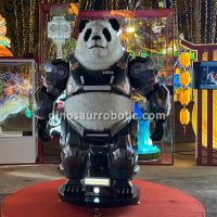 China Ultra Realistic Mecha Panda Animatronic Animal with Customizable Movements for Interactive Experience for sale