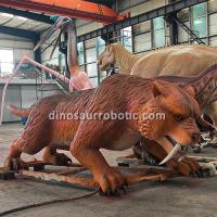 China Ultra Realistic Customizable Animatronic Smilodon with Dynamic Interactivity for Theme Parks and Museums for sale