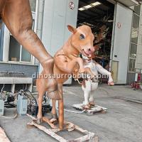 China Calf Cow Animatronic Animal Tail Swinging Authentic Sound Effects for sale