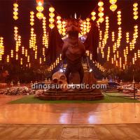 China Halloween Themed Large Scale Custom Animatronic Dragon With Dynamic Smoke for sale