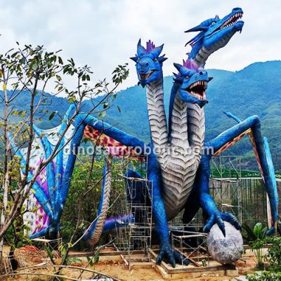 China Three Headed Dragon Models Custom Animatronic Interactive IP Monster for sale