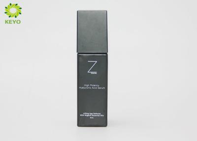 China Matte Black Glass Essential Oil Packaging Bottles Square Shape Capacity 40ml for sale