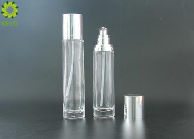 China Customizable Round Clear Moisturizer Glass Bottle 100ml 120ml Available for sale