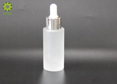 China Flat Shoulder Cosmetic Packaging Bottles , 30ml Frosted Glass Empty Cosmetic Containers for sale