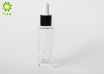China Clear Glass Makeup Containers / Dropper Bottles 30ml For Essential Oil for sale