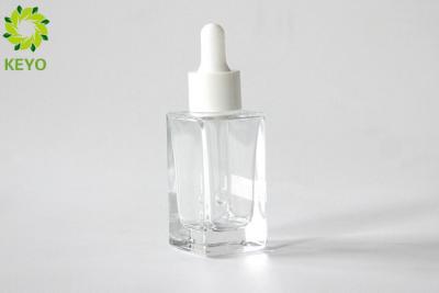 China Square 30ml Glass Dropper Bottles , Transparent Glass Lotion Bottles for sale