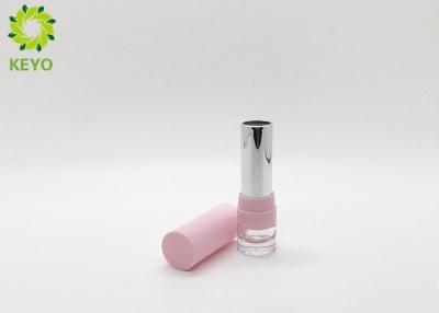 China Pink Plastic Lipstick Tube Container , Round Empty Lipstick Cases Inner Cup 12.7mm for sale