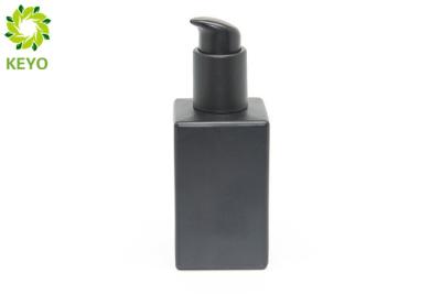China Square Glass Foundation Bottle , 120ml Matte Black Makeup Foundation Containers for sale