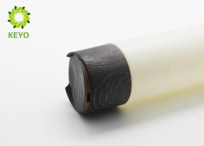 China Round HDPE Material Empty Shampoo Bottles 250ml With Wooden Color Press Cap for sale