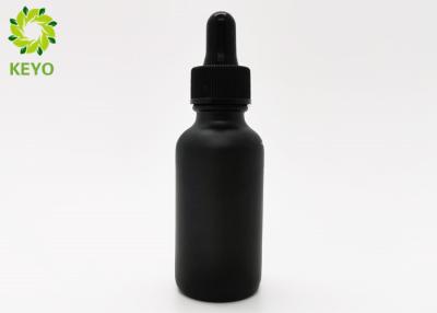 China Matte Black Glass Essential Oil Bottles / Dropper Bottles 30ml Customizable for sale