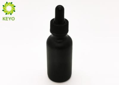 China 30ml Matte Black Empty Glass Dropper Bottles For Essential Oil / Face Serum for sale