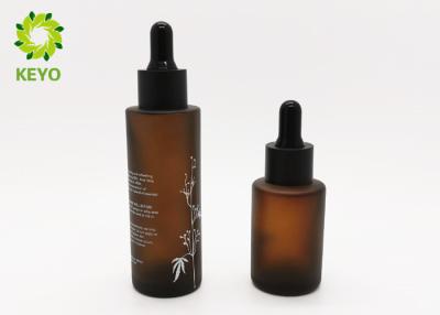 China Matte Amber Glass Dropper Bottles For Essential Oil / Face Serum 1 OZ 2 OZ Optional for sale