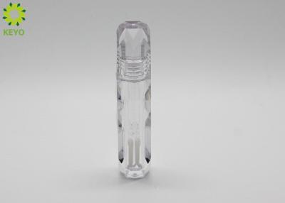China Luxury Transparent Plastic Empty Lipgloss Tube , Round Shape Lipgloss Case for sale