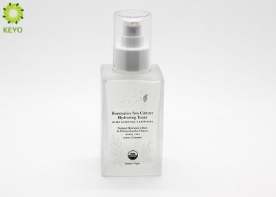 China 4 OZ Frosted Glass Toner Bottle Square Shape With Excellent Sealing Performance for sale
