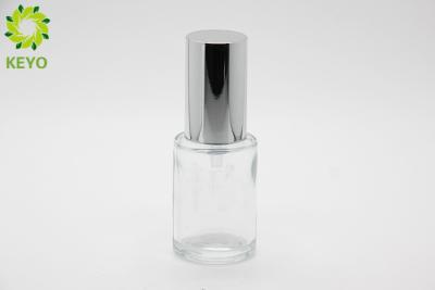 China Round Shape Clear Glass Foundation Bottle 30ml Custom Service Acceptable for sale