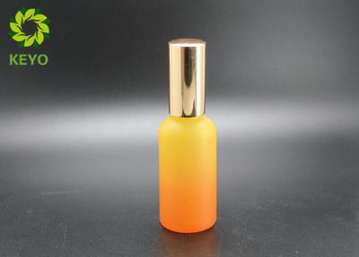 China 50ml Frosted Boston Glass Cosmetic Dropper Bottles With Aluminum Spray for sale