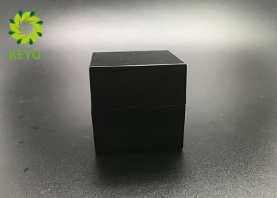 China 1OZ Matte Black Square Glass Jars For Cosmetic Packaging , Eco - Friendly for sale