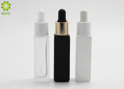 China Cosmetic Custom 10 Ml Essential Oil Bottles White Black Frosted Square for sale