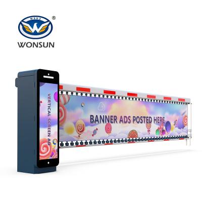 China DC 24V Durable Car Parking Barriers 4s - 8s Speed Adjustable With Commercial Advertising for sale