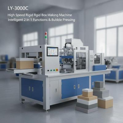 China LY- 3000C High Speed Rigid Box Making Machine with Intelligent 2 in 1 Functions and Bubble Pressing for Enhanced Packaging Output for sale