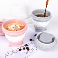 China Reusable 4oz Silicone Collapsible Drinking Cups With Lid for sale