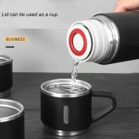 China Double Wall Insulation Ceramic Mug Cup 2 In 1 Tumbler 500ml for sale
