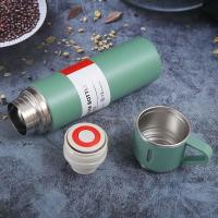 China Double Wall Insulation Ceramic Mug Cup 2 In 1 Tumbler 500ml for sale