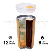 China 16 Oz Stainless Steel Coffee Mug With Lid And Metal Vacuum Straw for sale