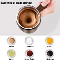 China Double Wall Multifunctional Magnetic Stirring Cup Self Stirring Travel Mug for sale