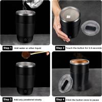 China 13oz Automatic Stirring Cup Auto Stir Coffee Cup With 2 Stir Bar for sale