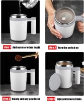 China Double Wall Multifunctional Magnetic Stirring Cup Self Stirring Travel Mug for sale
