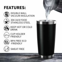 China 20Oz Travel Tumbler Cup Double Wall Vacuum Insulated Stainless Steel Coffee Cup With Lid for sale