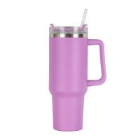 China OEM ODM Stainless Steel 40 Oz Travel Mug With Handle And Straw for sale