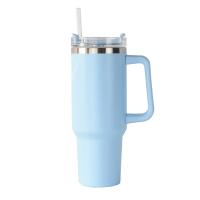 China OEM ODM Stainless Steel 40 Oz Travel Mug With Handle And Straw for sale