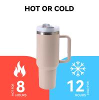 China OEM ODM Stainless Steel 40 Oz Travel Mug With Handle And Straw for sale