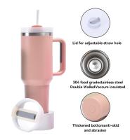 China OEM ODM Stainless Steel 40 Oz Travel Mug With Handle And Straw for sale