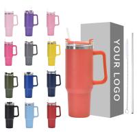China OEM ODM Stainless Steel 40 Oz Travel Mug With Handle And Straw for sale