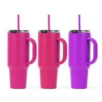 China OEM ODM Quencher Cups Stainless Steel Vacuum Travel Mug 40oz Tumbler With Handle for sale