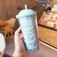 China OEM ODM 550ml Plastic Tumblers With Lids And Straws BPA Free for sale