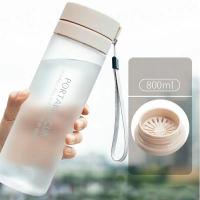 China Food Grade High Temperature Resistance Leakproof Frosted Plastic Water Bottle With Strap for sale