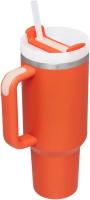 China 40oz Silicone Boot Straw Cover Cap Travel Coffee Mug Stanley Stainless Steel Cup With Handle for sale
