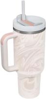 China 40oz Silicone Boot Straw Cover Cap Travel Coffee Mug Stanley Stainless Steel Cup With Handle for sale