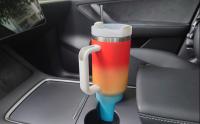 China 40oz Silicone Boot Straw Cover Cap Travel Coffee Mug Stanley Stainless Steel Cup With Handle for sale