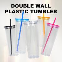 China Double Wall Acrylic  Sublimation Glass Snow Globe Tumbler 24oz for sale