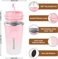 China Travel Coffee Mug 16 Oz  Insulated Coffee Cups With Lid Spill Proof for sale