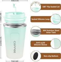 China 12oz Double Wall SS Vacuum Insulation Cup With Leak Proof Lid Reusable Frosted Coffee Mug for sale